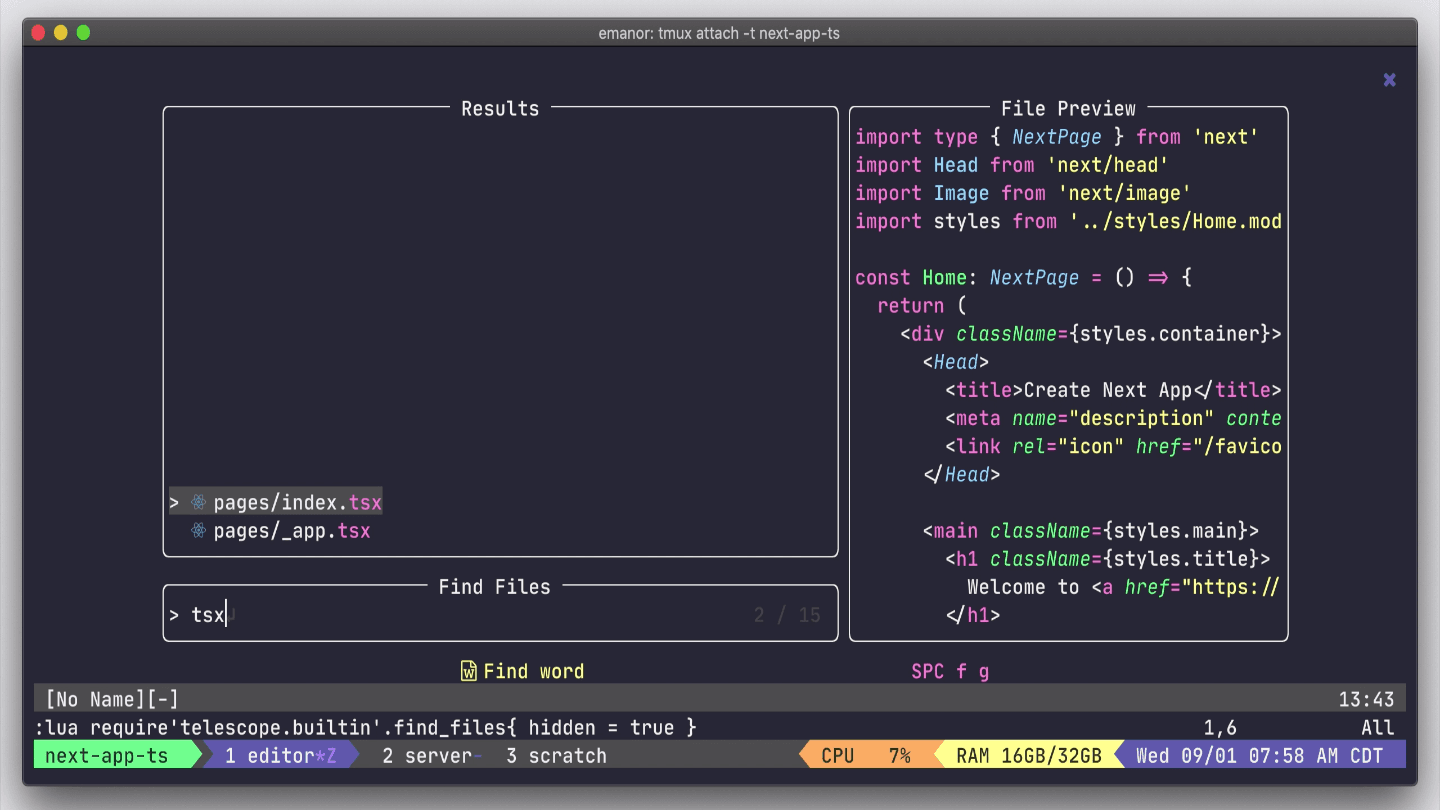 Neovim and Tmux for JavaScript Development
