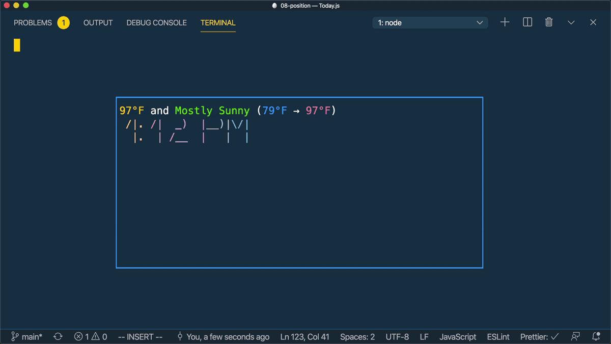 Position and Align Text inside a react-blessed Element