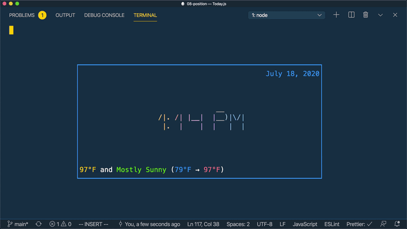 Position and Align Text inside a react-blessed Element