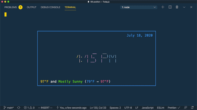 Position and Align Text inside a react-blessed Element