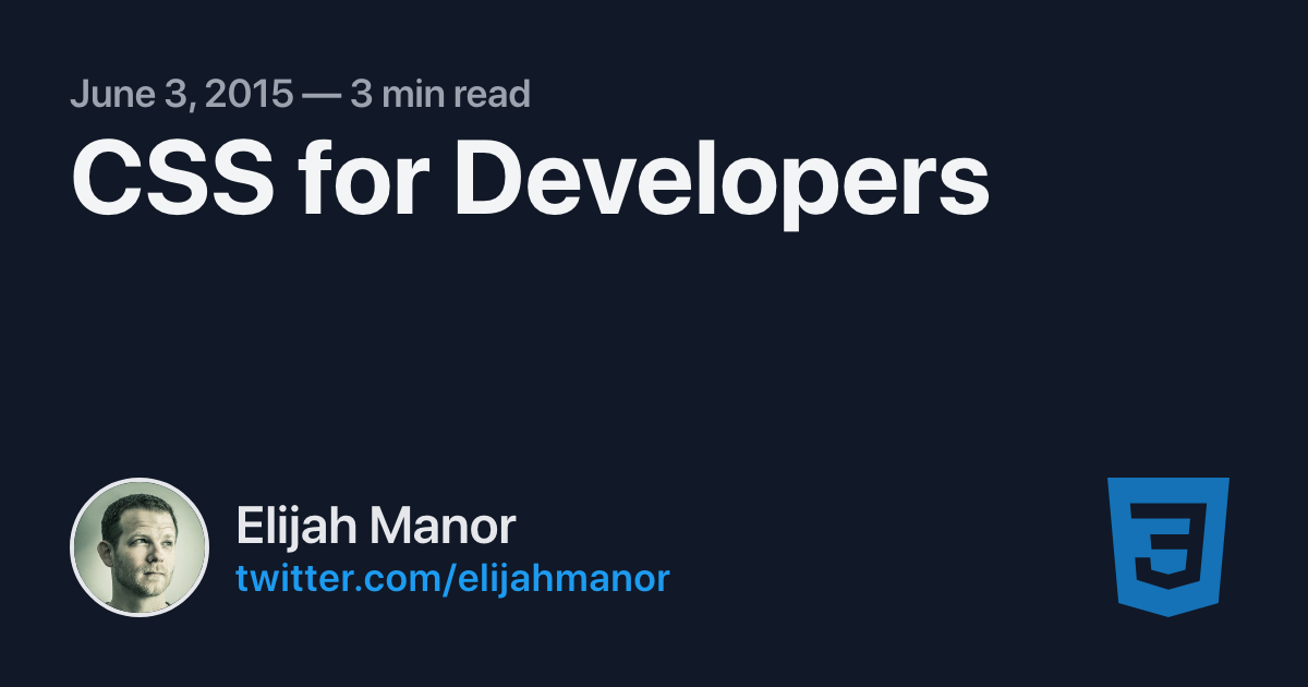 CSS for Developers